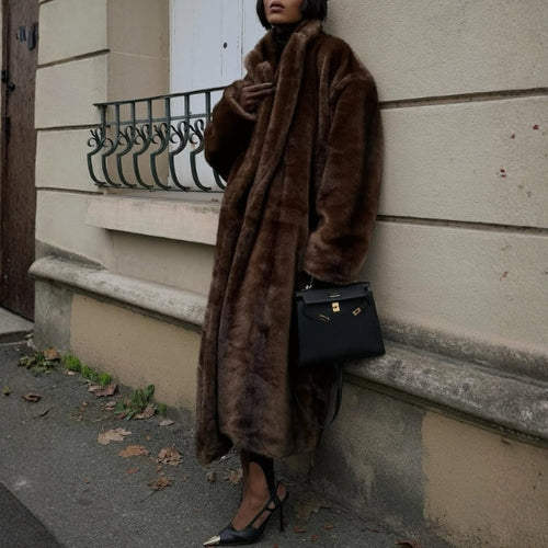 The Aspen Maxi Plush Faux-Fur Coat