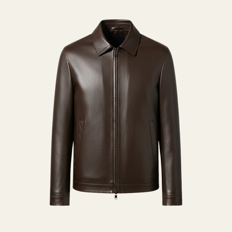 The Turin Leather Polo Jacket